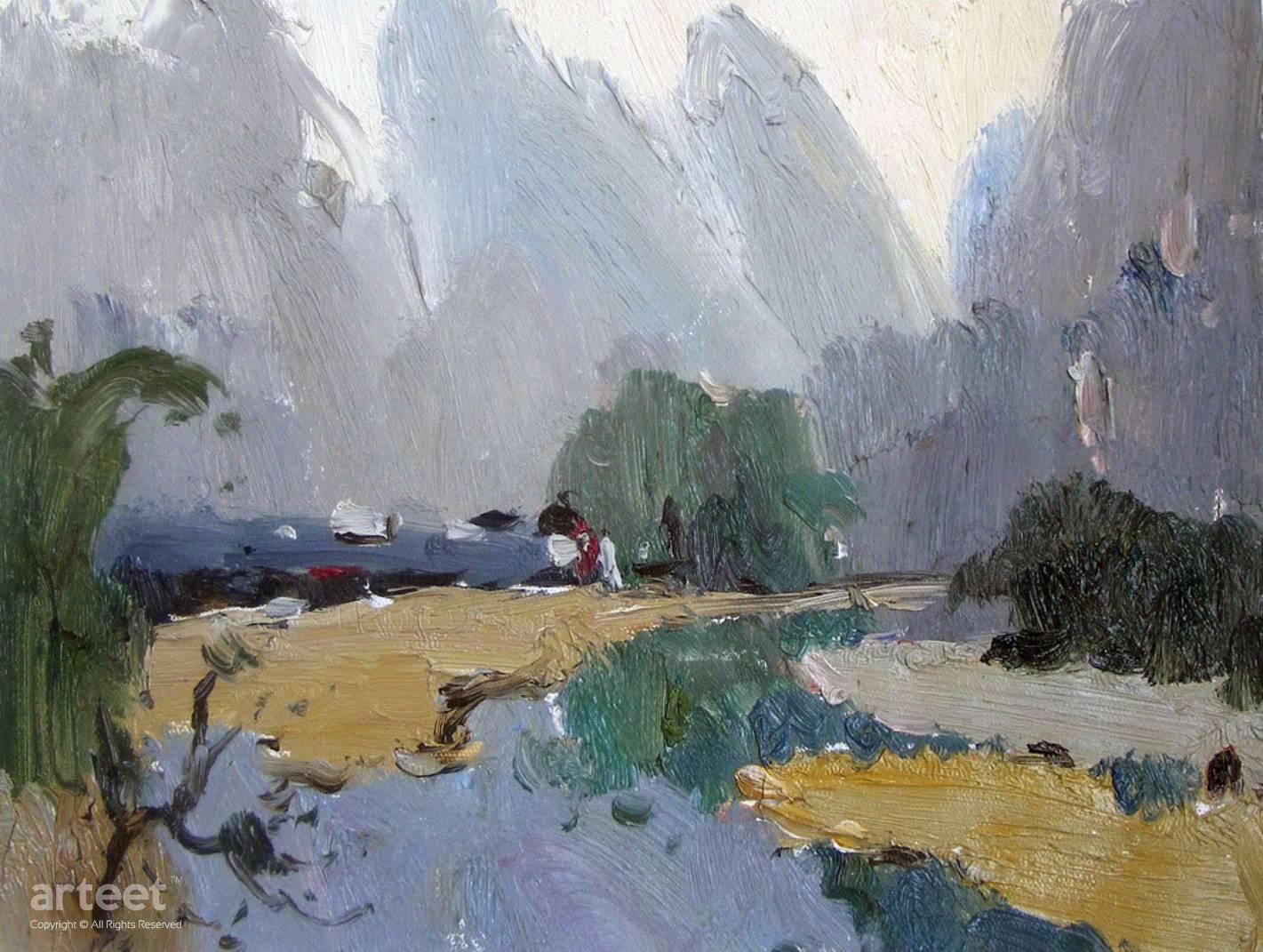 A Cloudy Day In The Valley | Art Paintings for Sale, Online Gallery