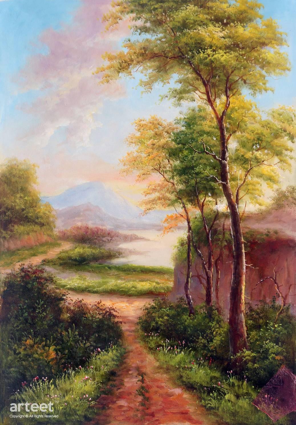 Down the Lane | Art Paintings for Sale, Online Gallery