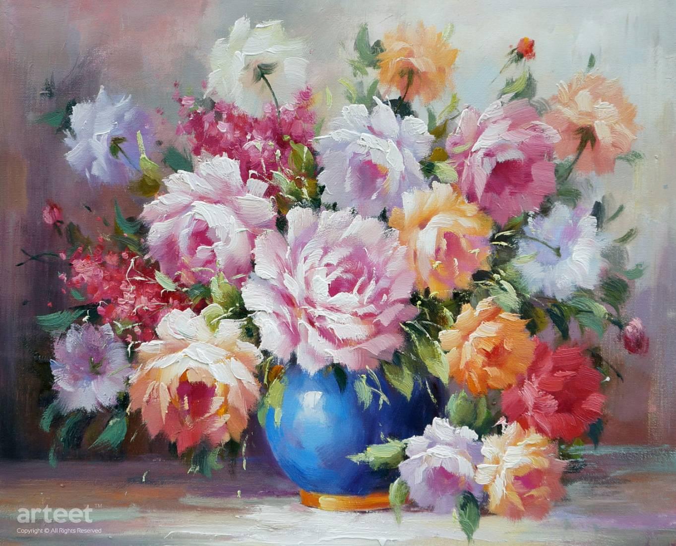 Elegance of The Assorted Roses | Art Paintings for Sale, Online Gallery