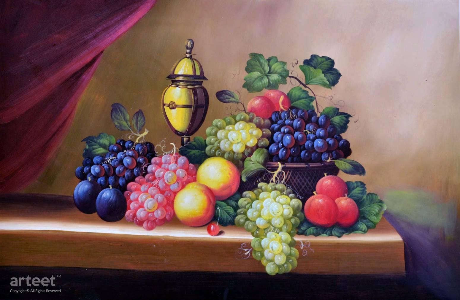 Still Life with Grapes | Art Paintings for Sale, Online Gallery