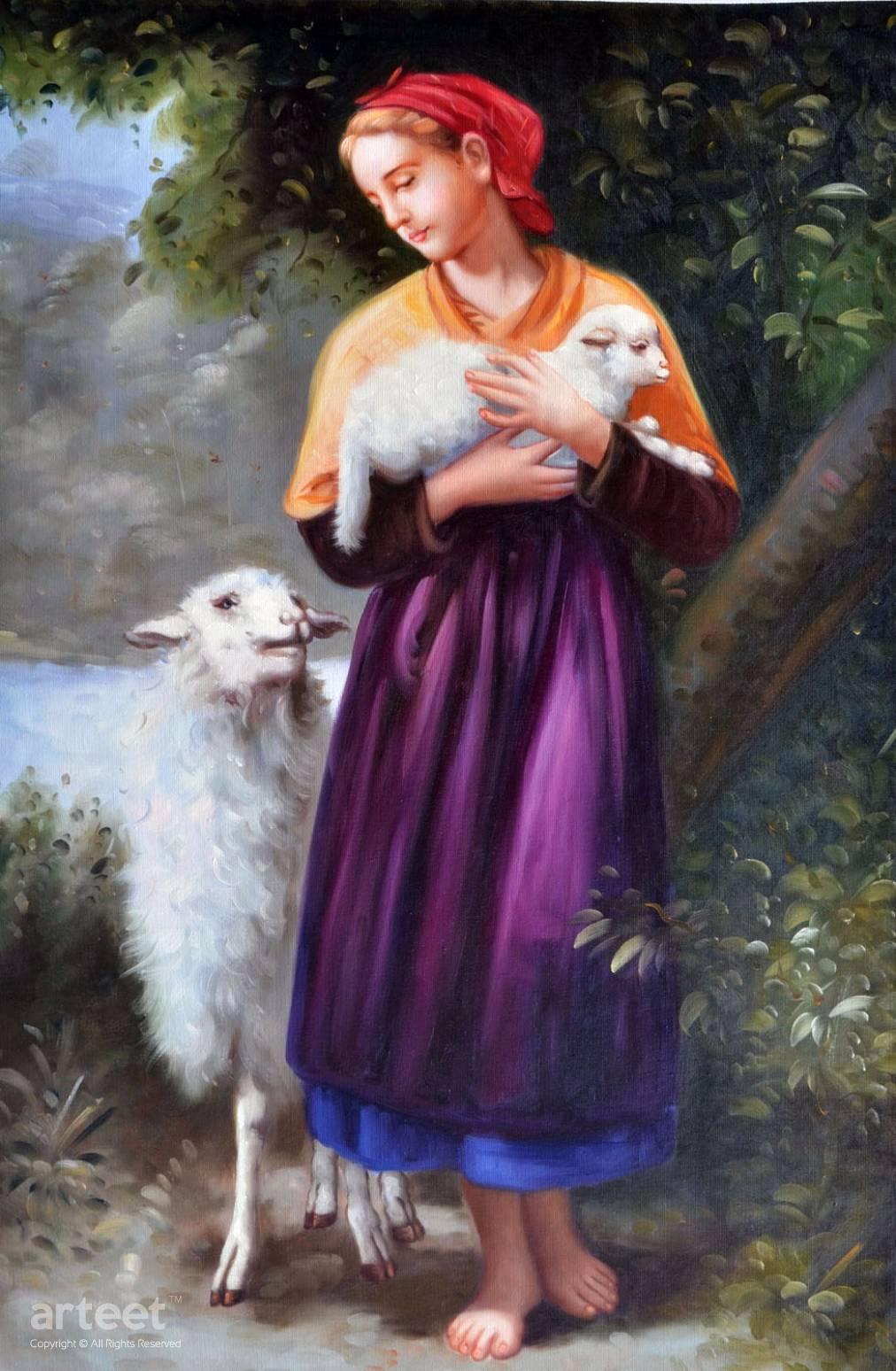 The Shepherdess | Art Paintings for Sale, Online Gallery